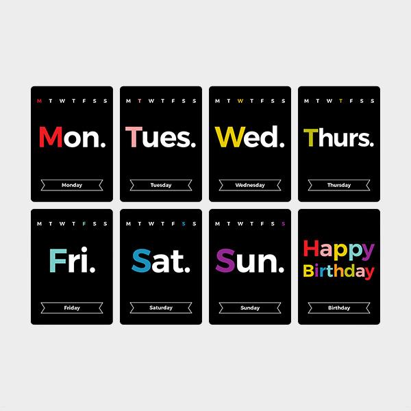 Day By Day Calendar Flashcards | The Jam Tart | Cards For Kids – Tuli Kids